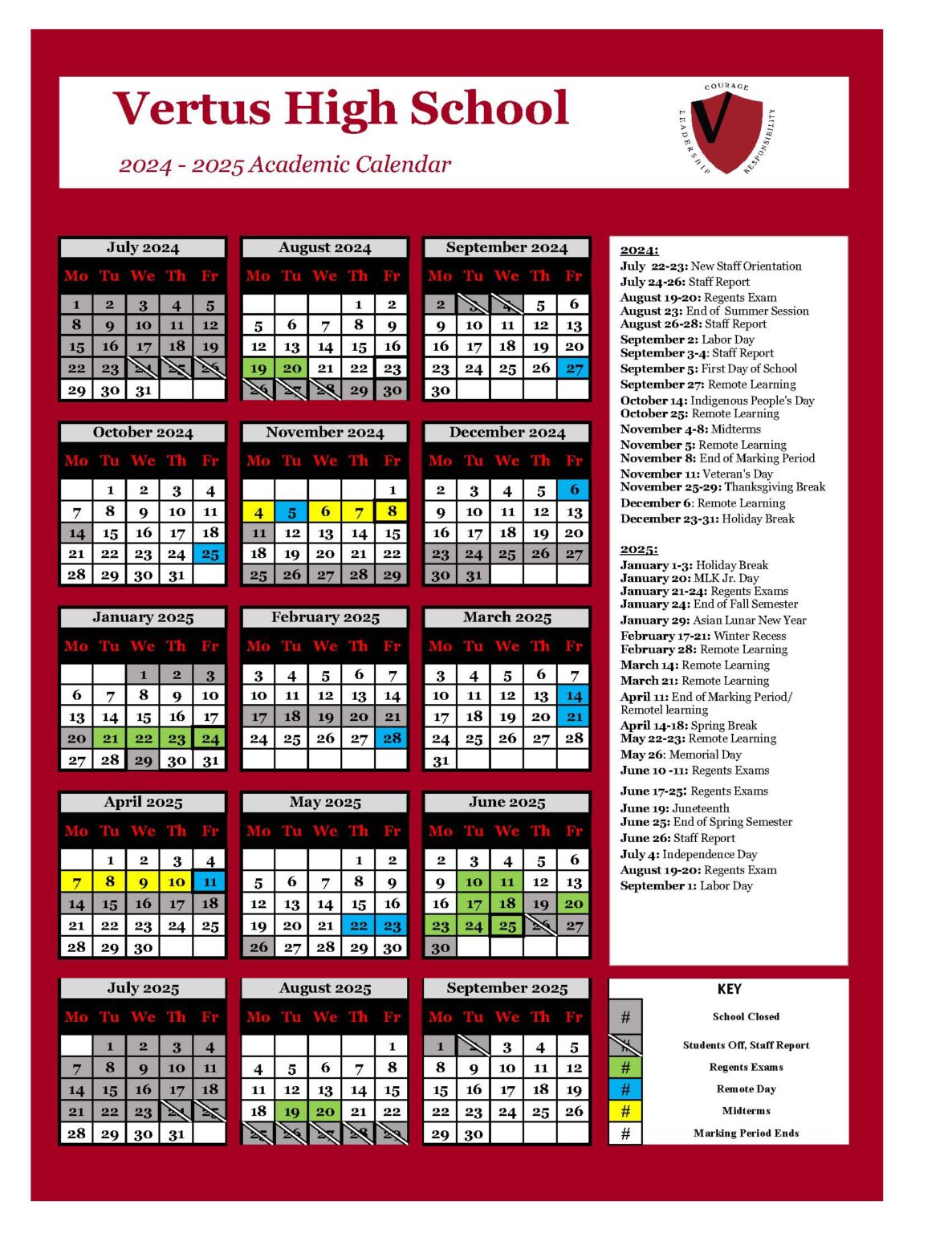 Calendars – Vertus High School